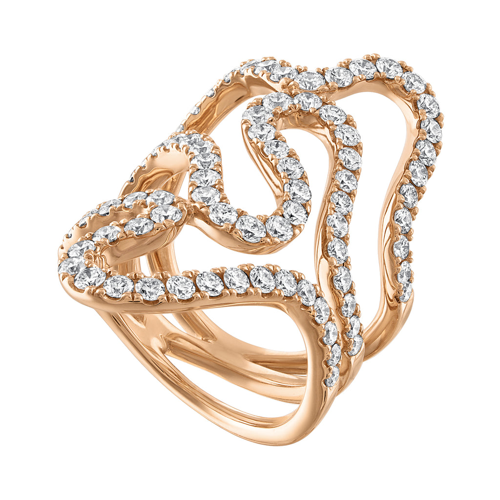 Wavy Diamond Cocktail Ring – LUISA ALEXANDER
